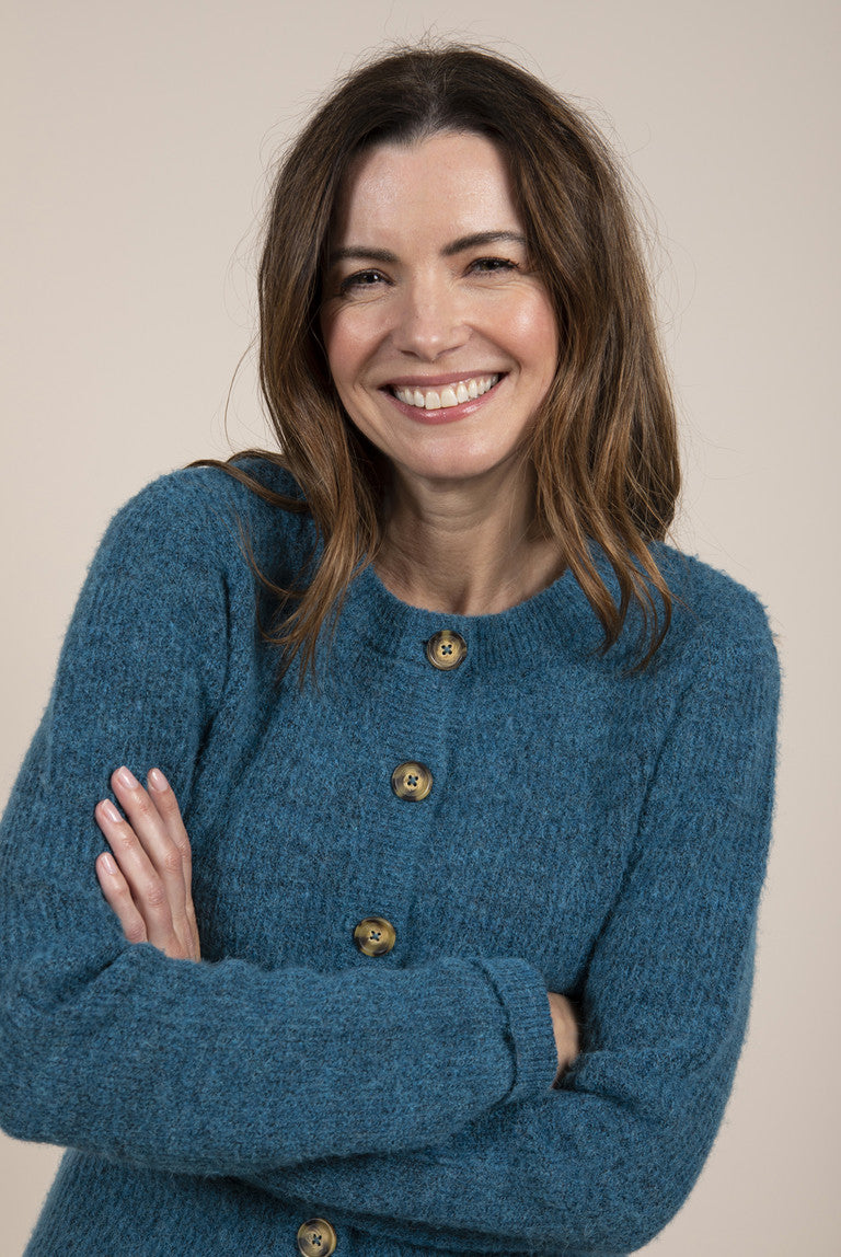 Cosy Cardigan Marl Teal – Jessie Juniper