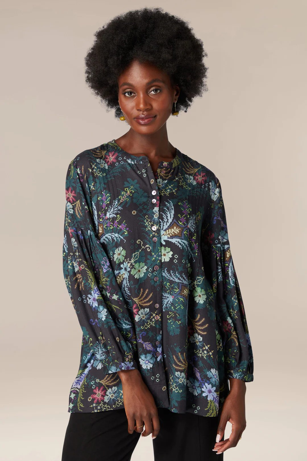 Pixelated Tapestry Shirt – Jessie Juniper