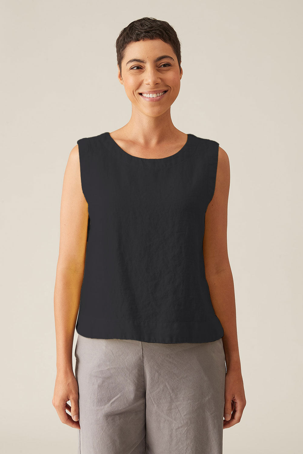 Linen Wide Facing Shell Top – Jessie Juniper